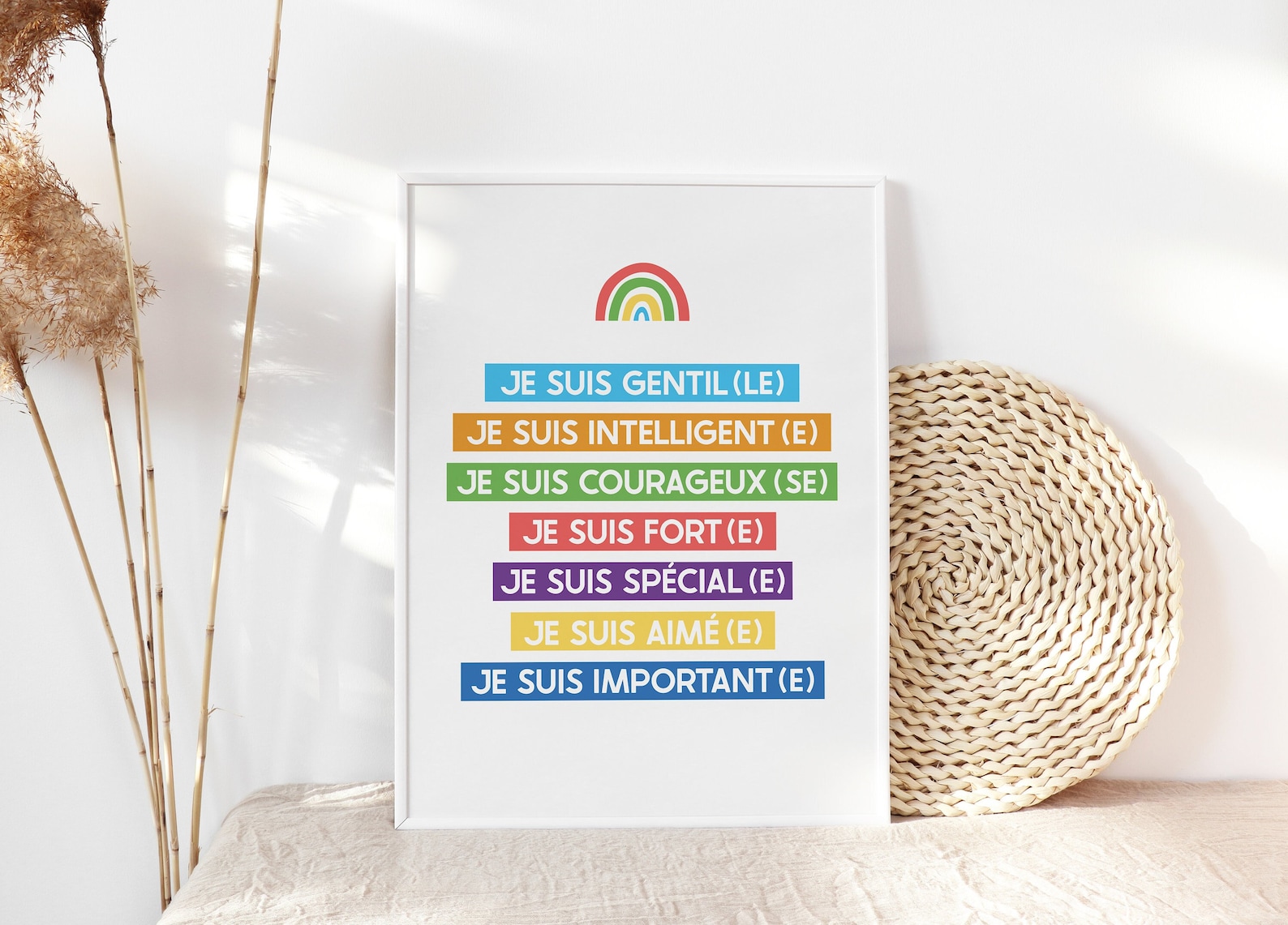 Je Suis Gentil Intelligent Courageux PosterEducational | Etsy