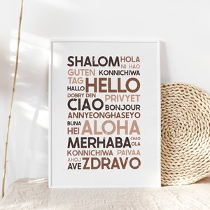 Hello Goodbye in Different Languages,hello Goodbye Print Set ...