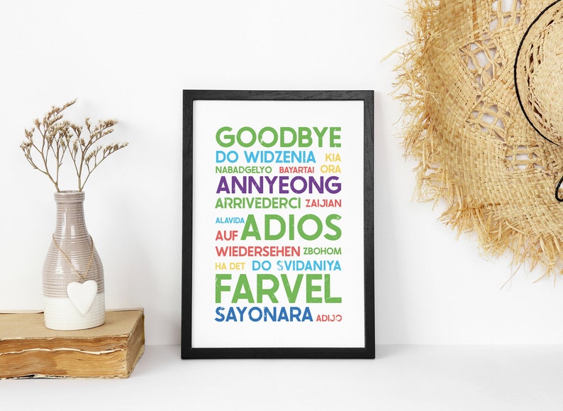 Goodbye in Different Languages,goodbye Printable Poster,nursery Wall ...