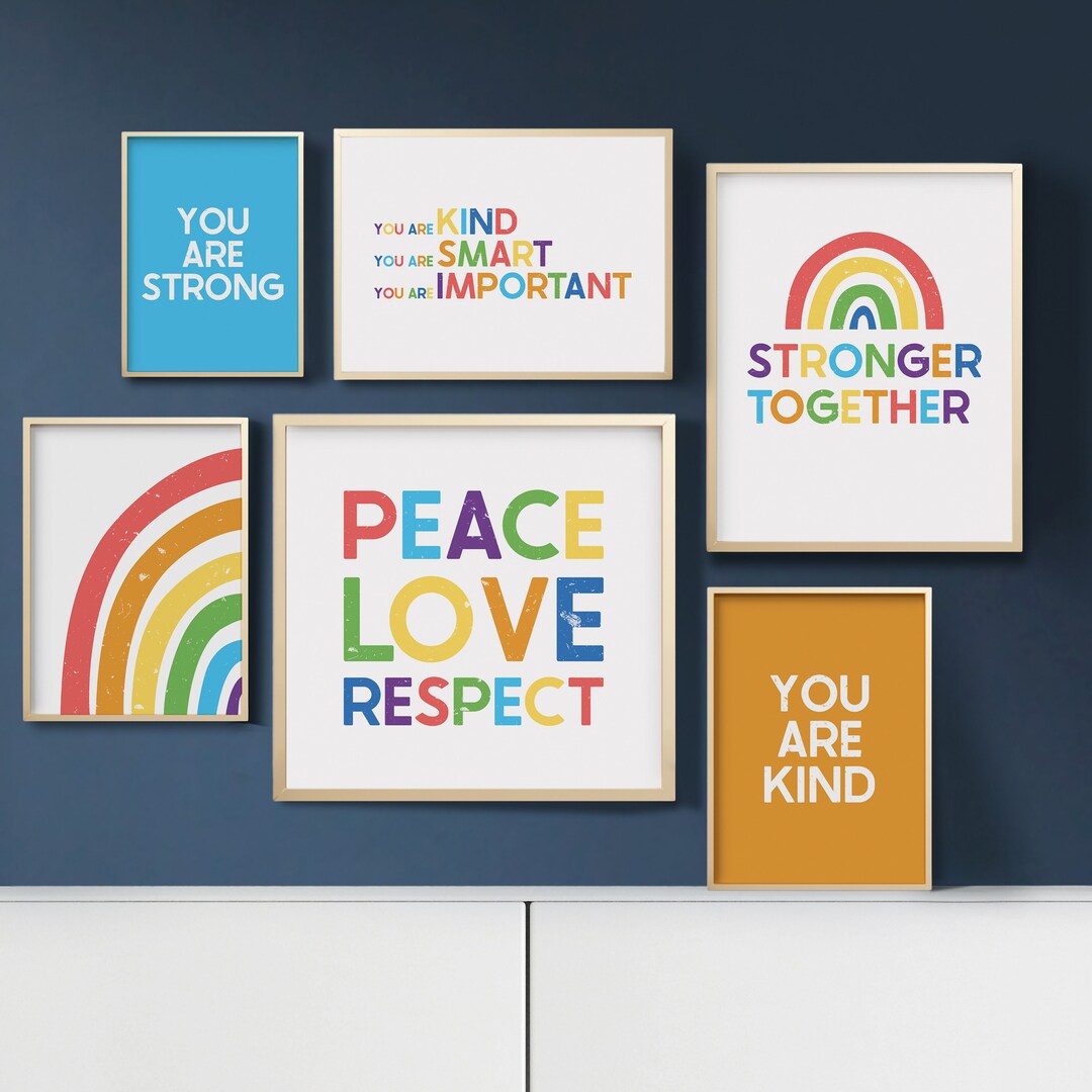 Classroom Poster Bundle,classroom Set of 6 Prints,rainbow Classroom ...