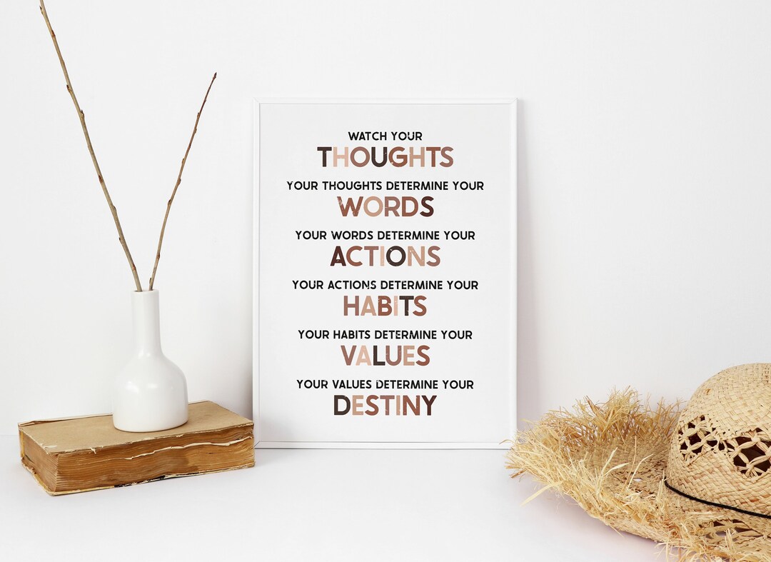 Your Thoughts Determine Your Destiny,skin Tones Educational Print ...