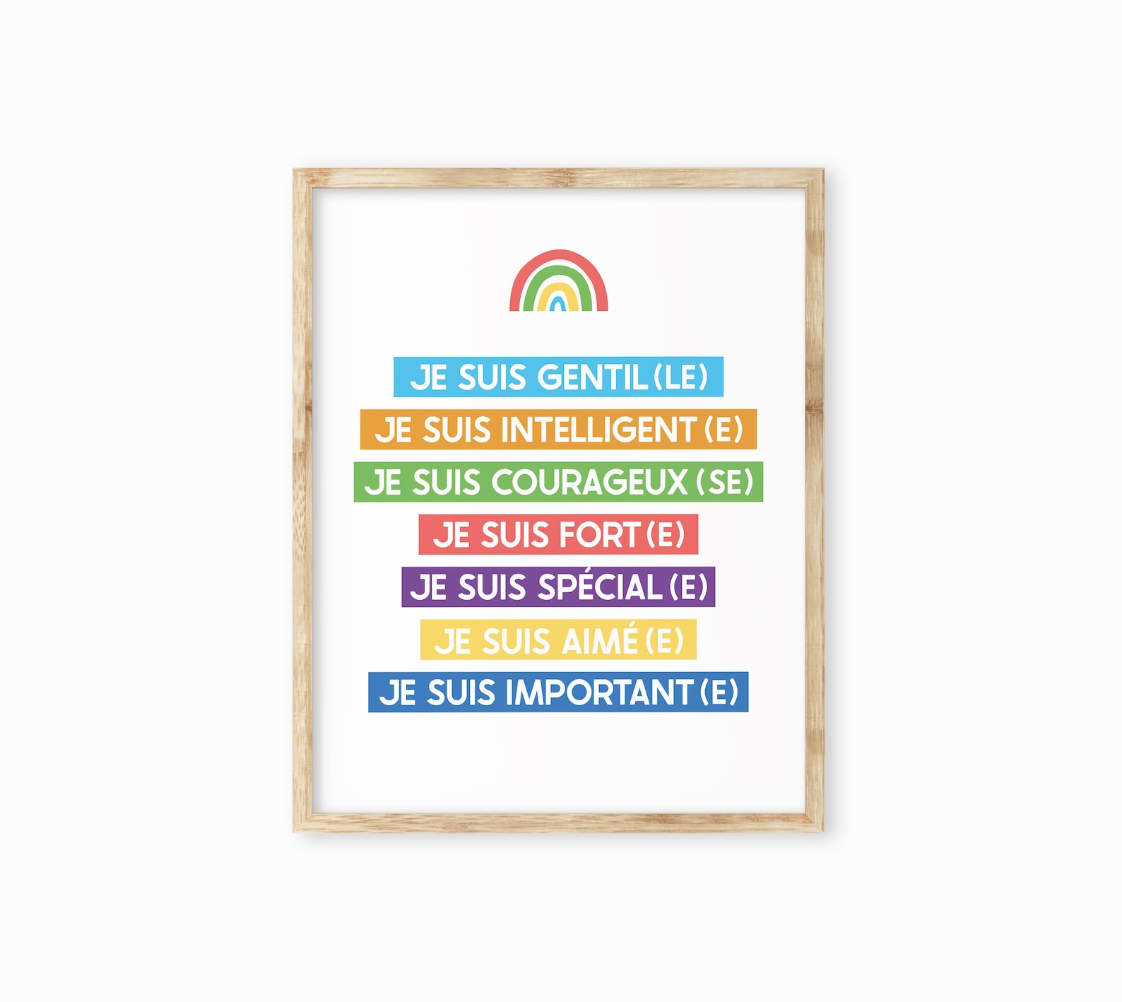 Je Suis Gentil Intelligent Courageux Postereducational - Etsy