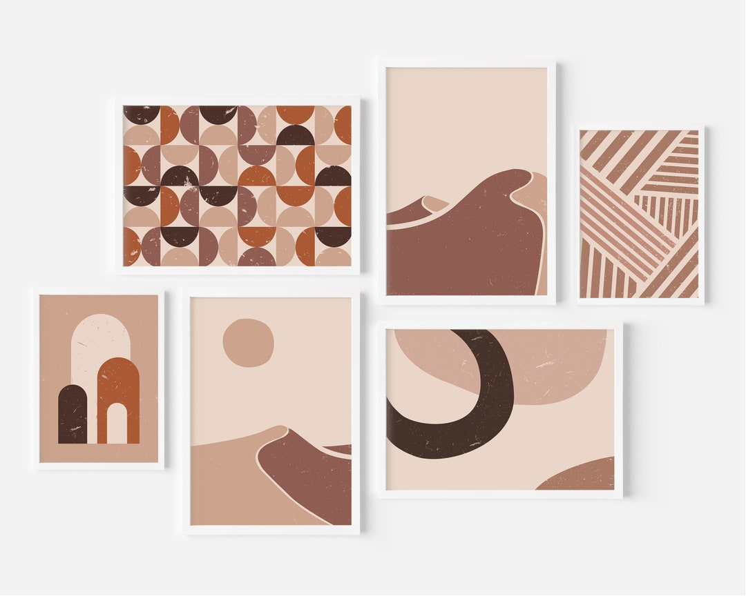 Boho Poster Bundle,boho Art Set of 6 Prints Bundle,abstract Landscape ...