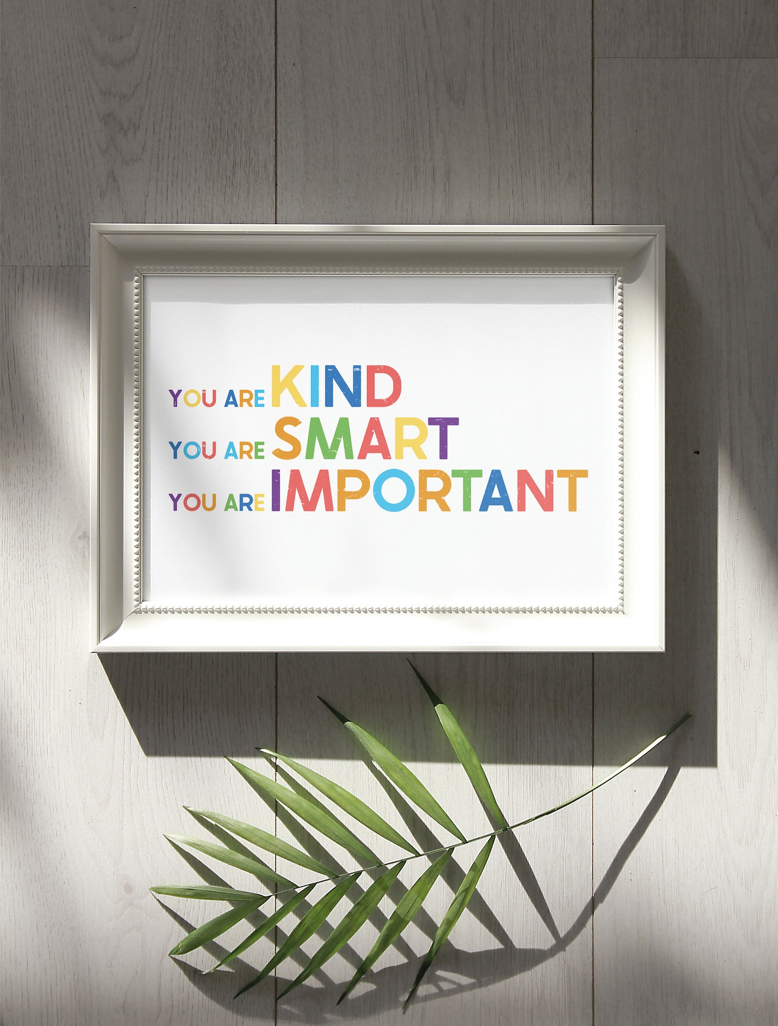 You Are Kind You Are Smart You Are Important,rainbow Quote Nursery ...