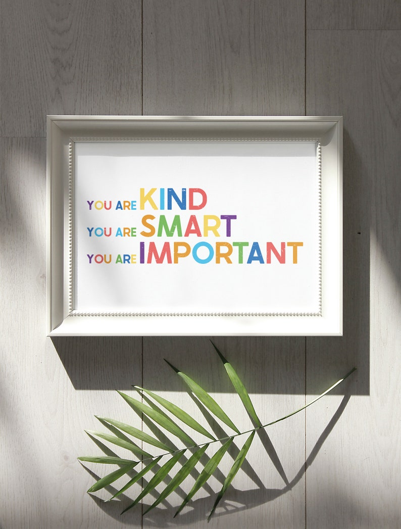 You Are Kind You Are Smart You Are Important,rainbow Quote Nursery ...