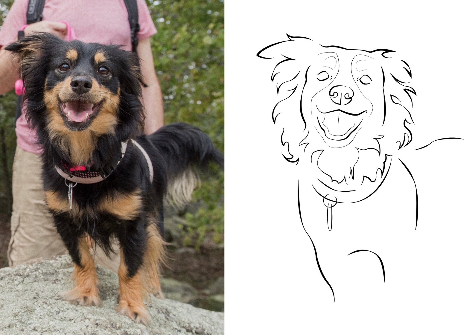 Custom Dog Portrait,custom Cat Portrait,one Line Pet Art,custom Dog ...