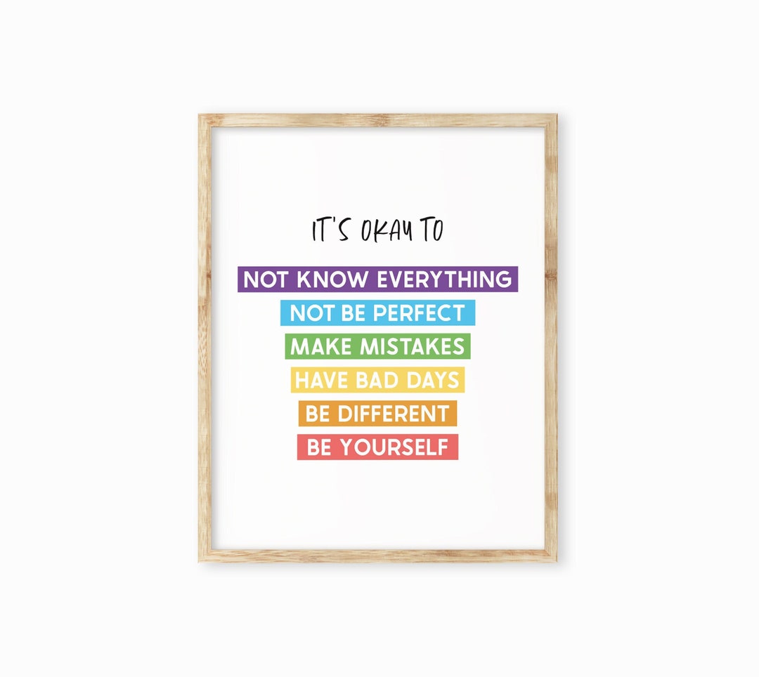 It's Okay to Make Mistakes Print,classroom Art Print,homeschool Print ...