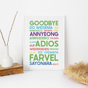 Goodbye in Different Languages,goodbye Printable Poster,nursery Wall ...