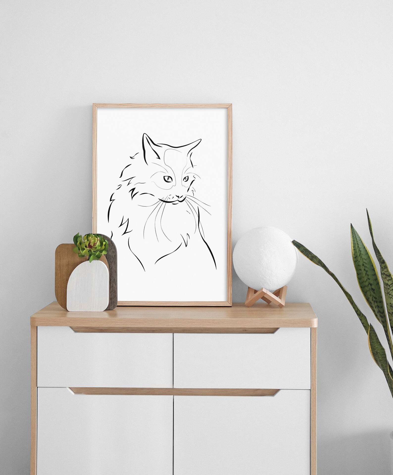 Maine Coon One Line Drawingmaine Coon Cat Artmaine Coon Cat - Etsy