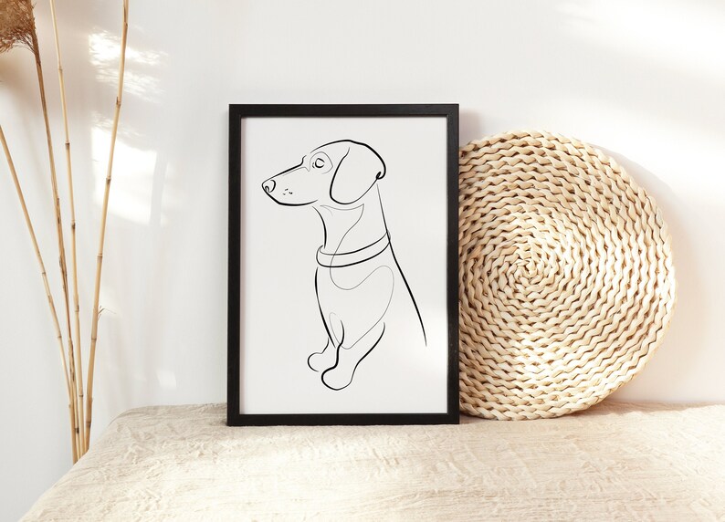 Dachshund One Line DrawingDachshund PortraitDachshund | Etsy