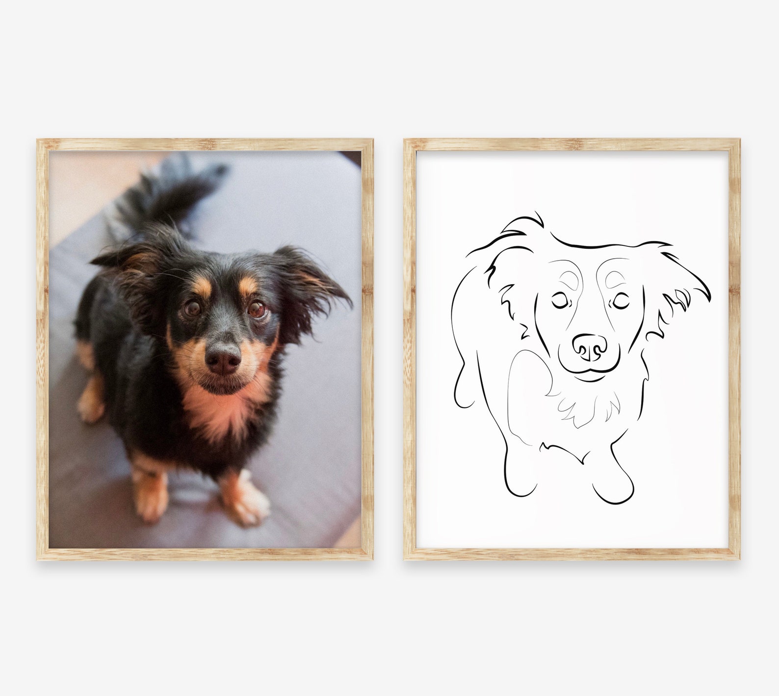 Custom Dog Portrait,custom Cat Portrait,one Line Pet Art,custom Dog ...