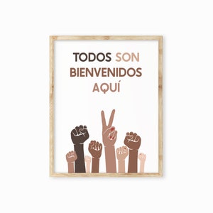 Todos Son Bienvenidos Aqui Poster,all Are Welcome Spanish Print ...