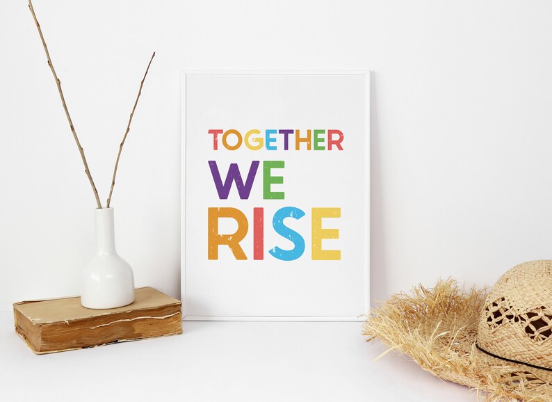Together We Riserainbow Classroom Posterrainbow Quote - Etsy