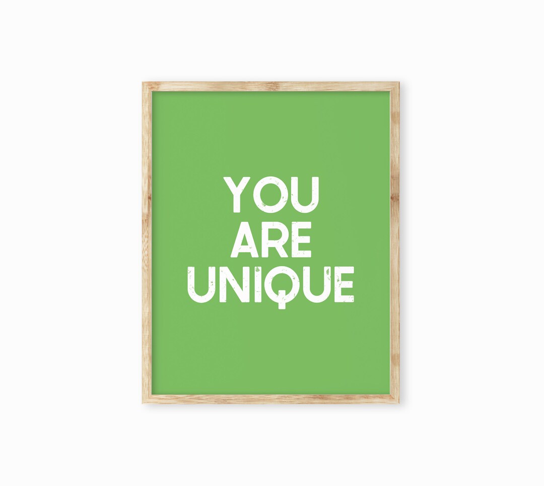 You Are Unique Art,rainbow Classroom Print,playroom Colorful Art ...