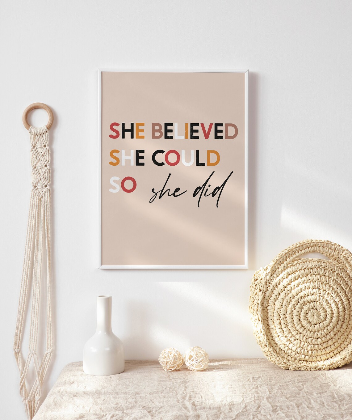 She Believed She Could so She Did,empowering Nursery Print,empowered ...