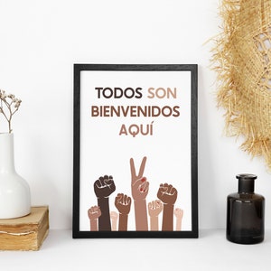 Todos Son Bienvenidos Aqui Poster,all Are Welcome Spanish Print ...