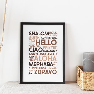 Hello in Different Languages,hello Printable Art,educational Classroom ...