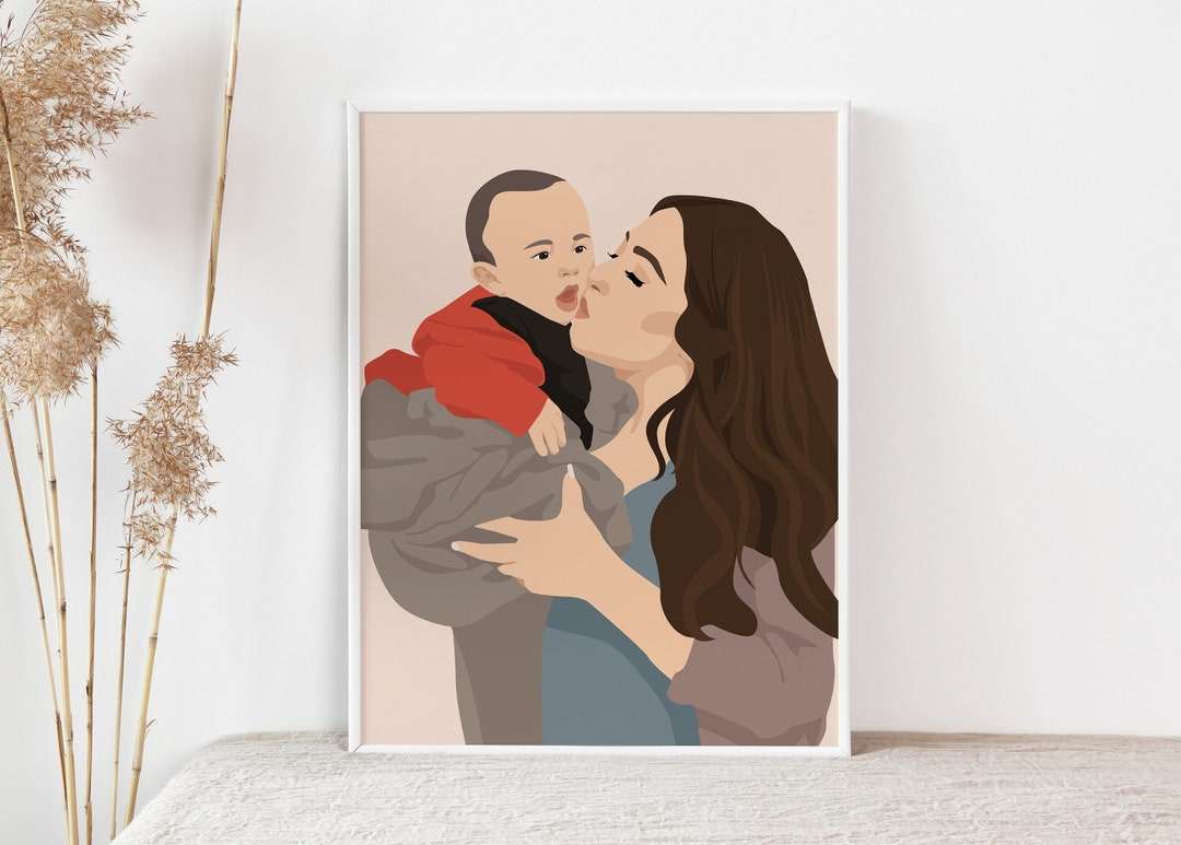 Mother Portrait Custom Mother & Baby Poster Custom Motherhood Portrait ...