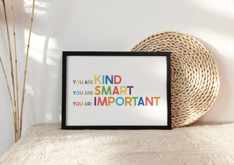 You Are Kind You Are Smart You Are Important,rainbow Quote Nursery ...