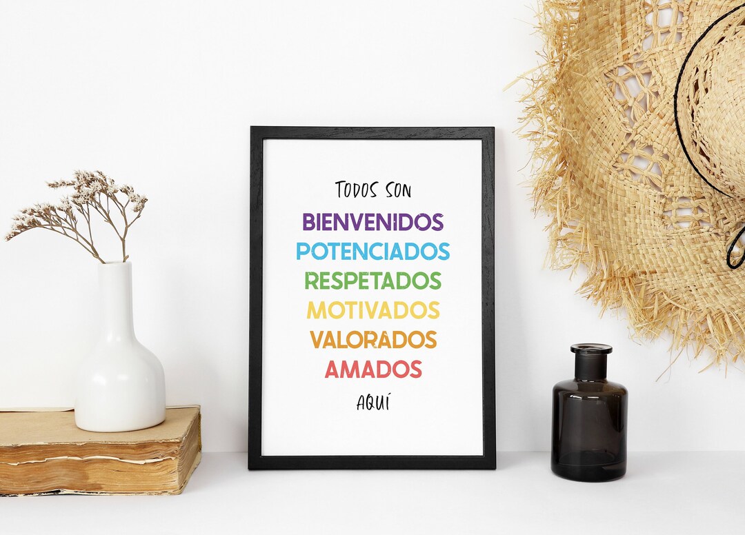 Todos Son Bienvenidos Respetado Amado Poster,spanish Classroom Decor ...