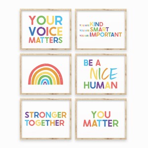 Classroom Poster Bundle,classroom Set of 6 Prints,rainbow Classroom ...