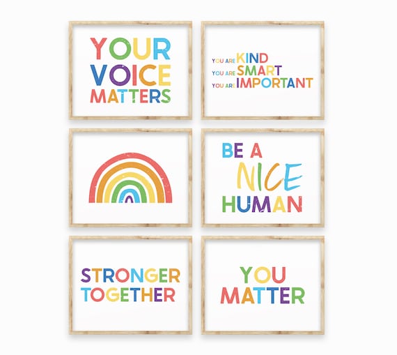 Classroom Poster Bundleclassroom Set of 6 Printsrainbow | Etsy