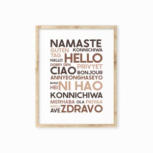 Hello in Different Languages,hello Printable Art,educational Classroom ...