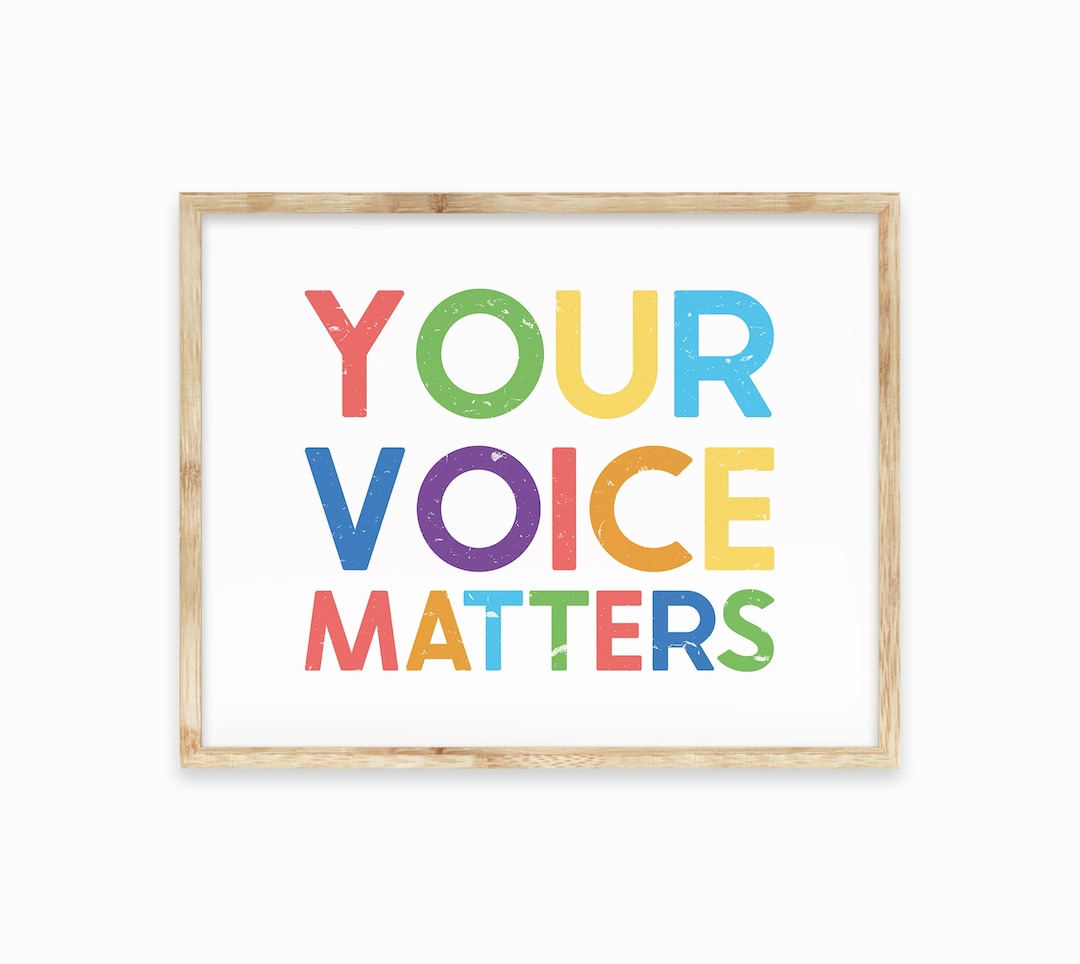 Your Voice Matters Rainbow Classroom Print,playroom Colorful Art ...