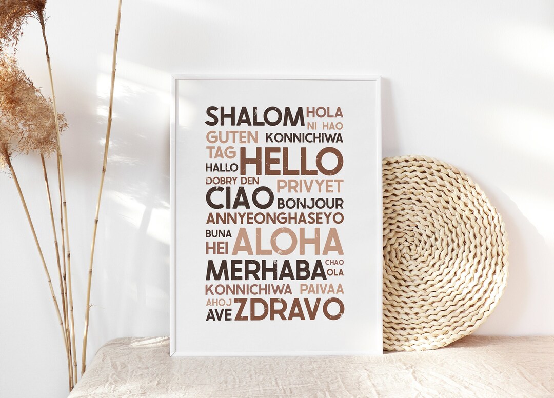 Hello in Different Languages,hello Printable Art,educational Classroom ...
