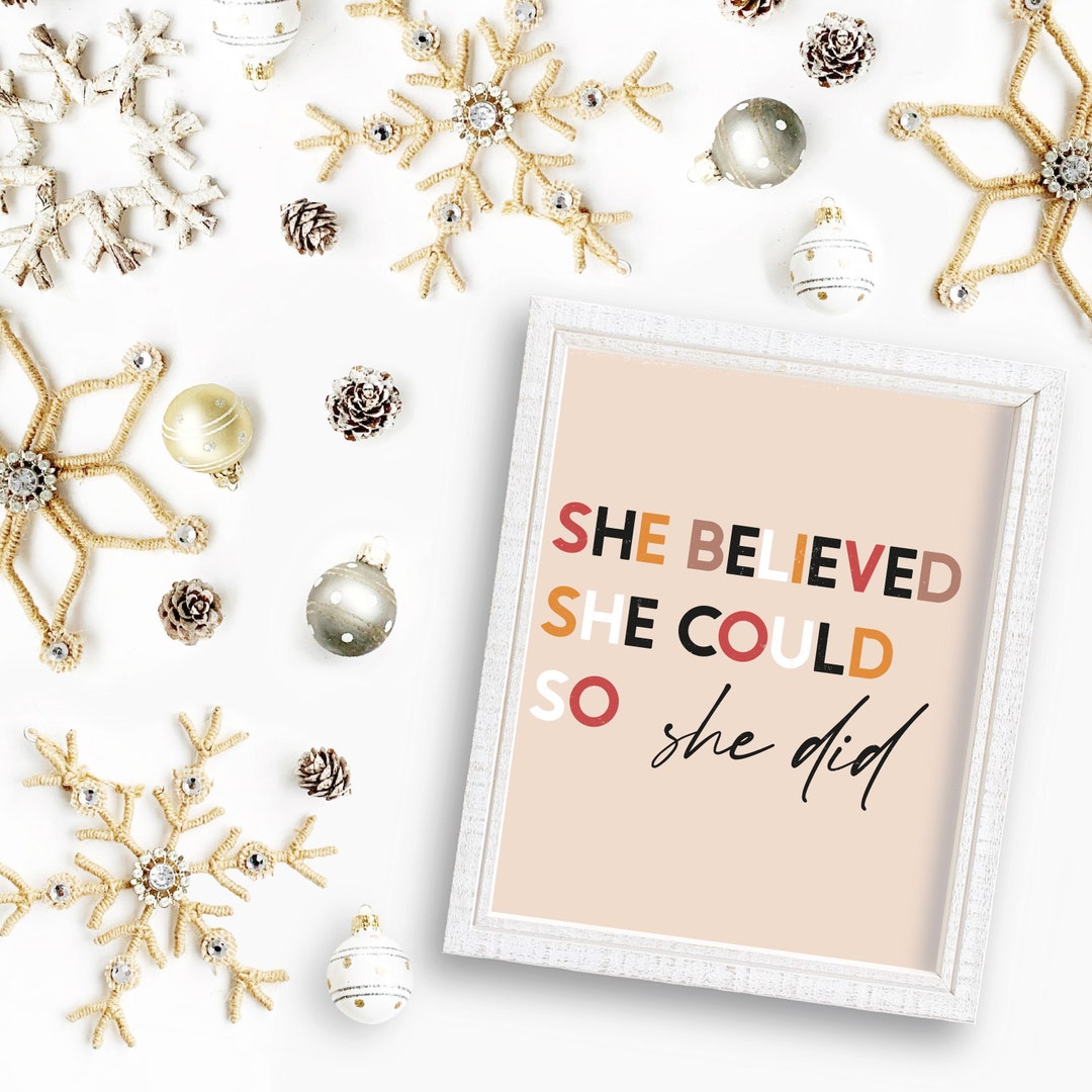 She Believed She Could so She Did,empowering Nursery Print,empowered ...