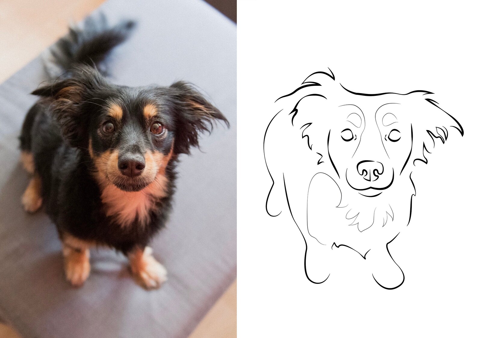 Custom Dog Portrait,custom Cat Portrait,one Line Pet Art,custom Dog ...