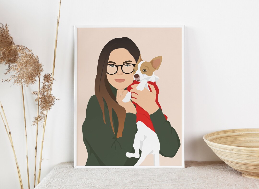 Gift for Pet Owner Custom Pet Owner Poster Digital Dog Portrait Pet ...