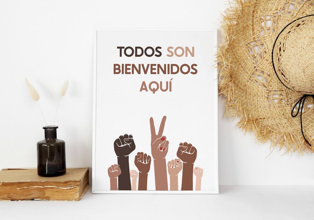 Todos Son Bienvenidos Aqui Poster,all Are Welcome Spanish Print ...