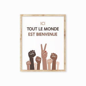 Ici Tout Le Monde Est Le Bienvenu Poster,all Are Welcome Here Print ...