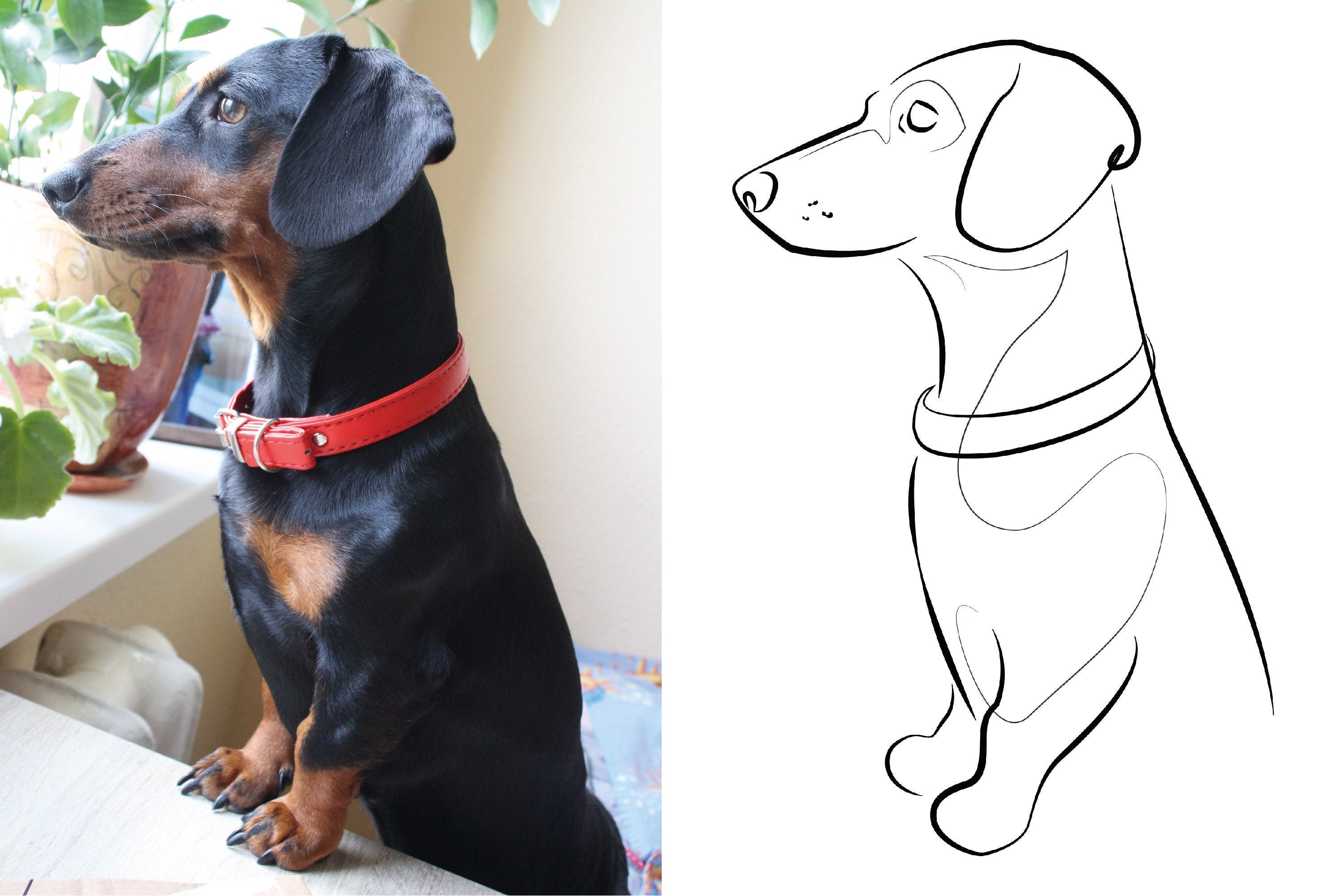 Custom Dog PortraitCustom Cat PortraitOne Line Pet | Etsy