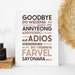 Goodbye in Different Languages,goodbye Printable Poster,nursery Wall ...