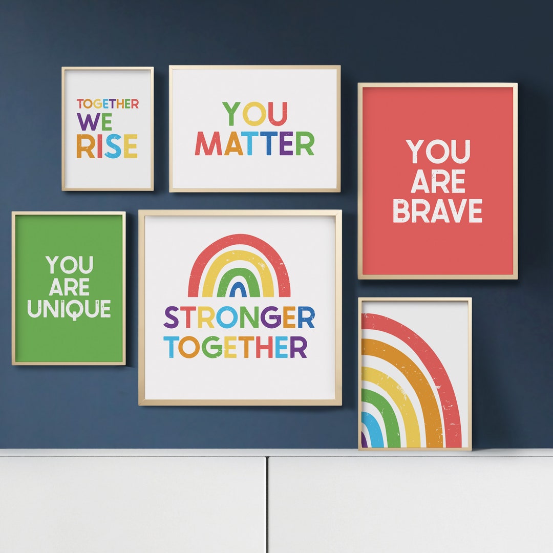 Classroom Poster Bundle,classroom Set of 6 Prints,rainbow Classroom ...