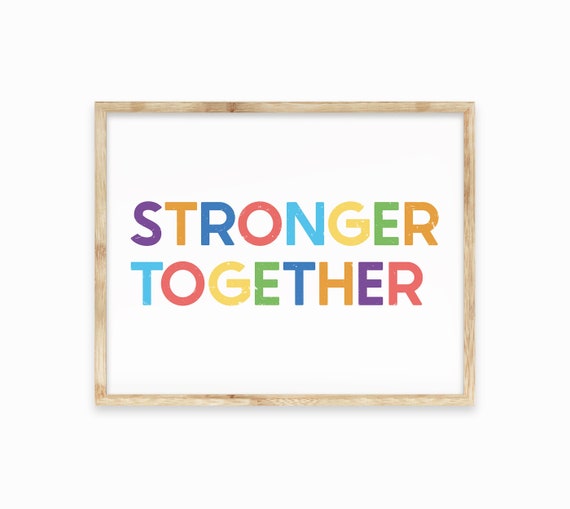 Stronger Together Rainbow Classroom Posterplayroom Colorful | Etsy