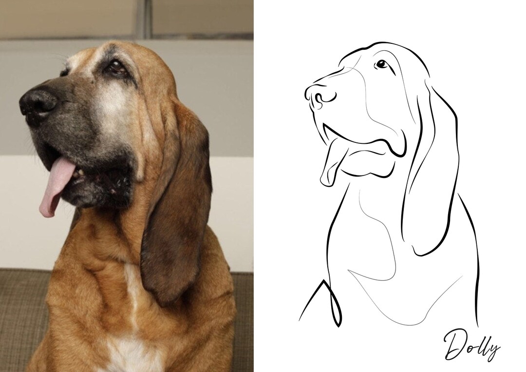 Custom Dog Portrait,custom Cat Portrait,one Line Pet Art,custom Dog ...