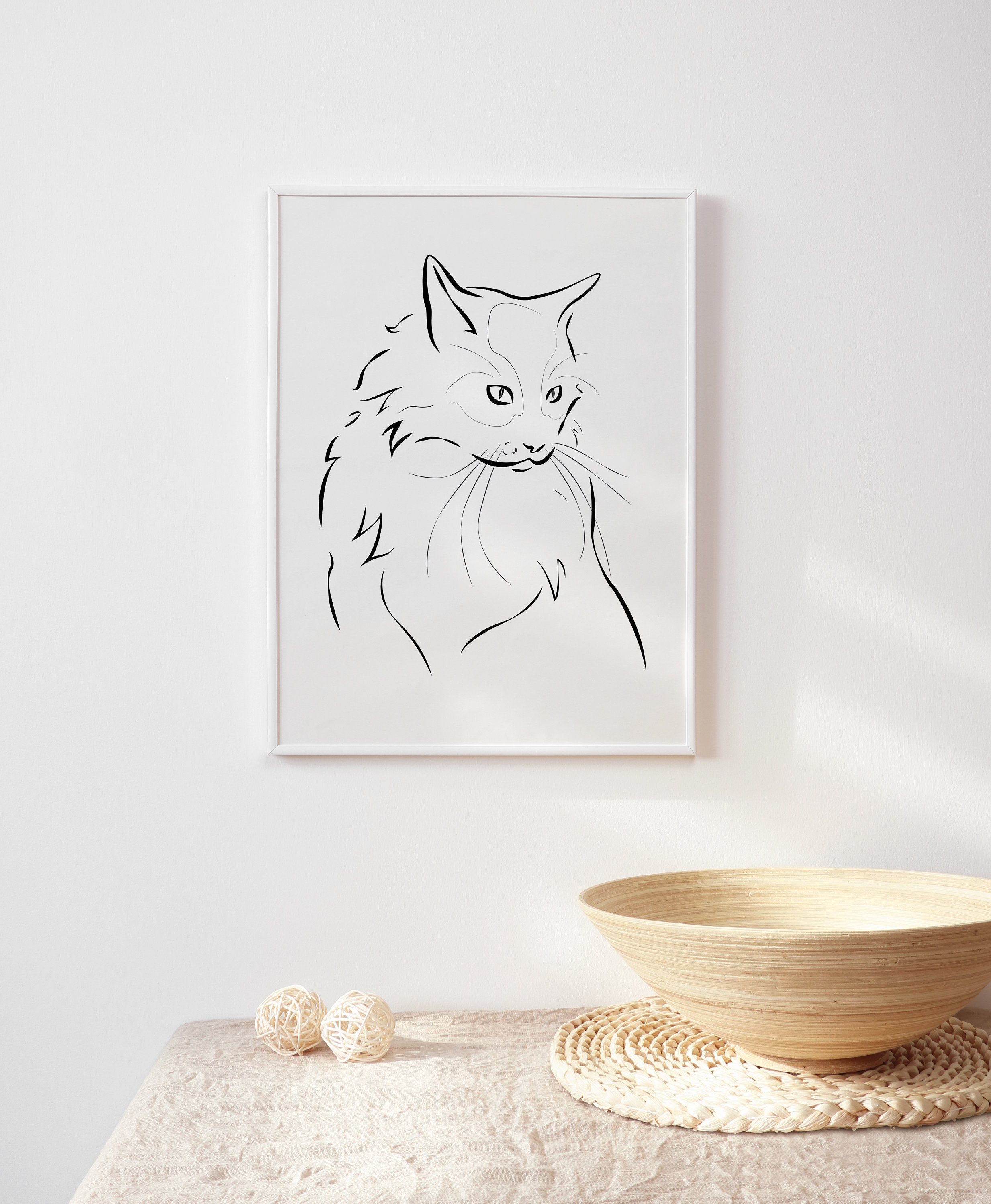 Maine Coon One Line Drawingmaine Coon Cat Artmaine Coon Cat - Etsy ...