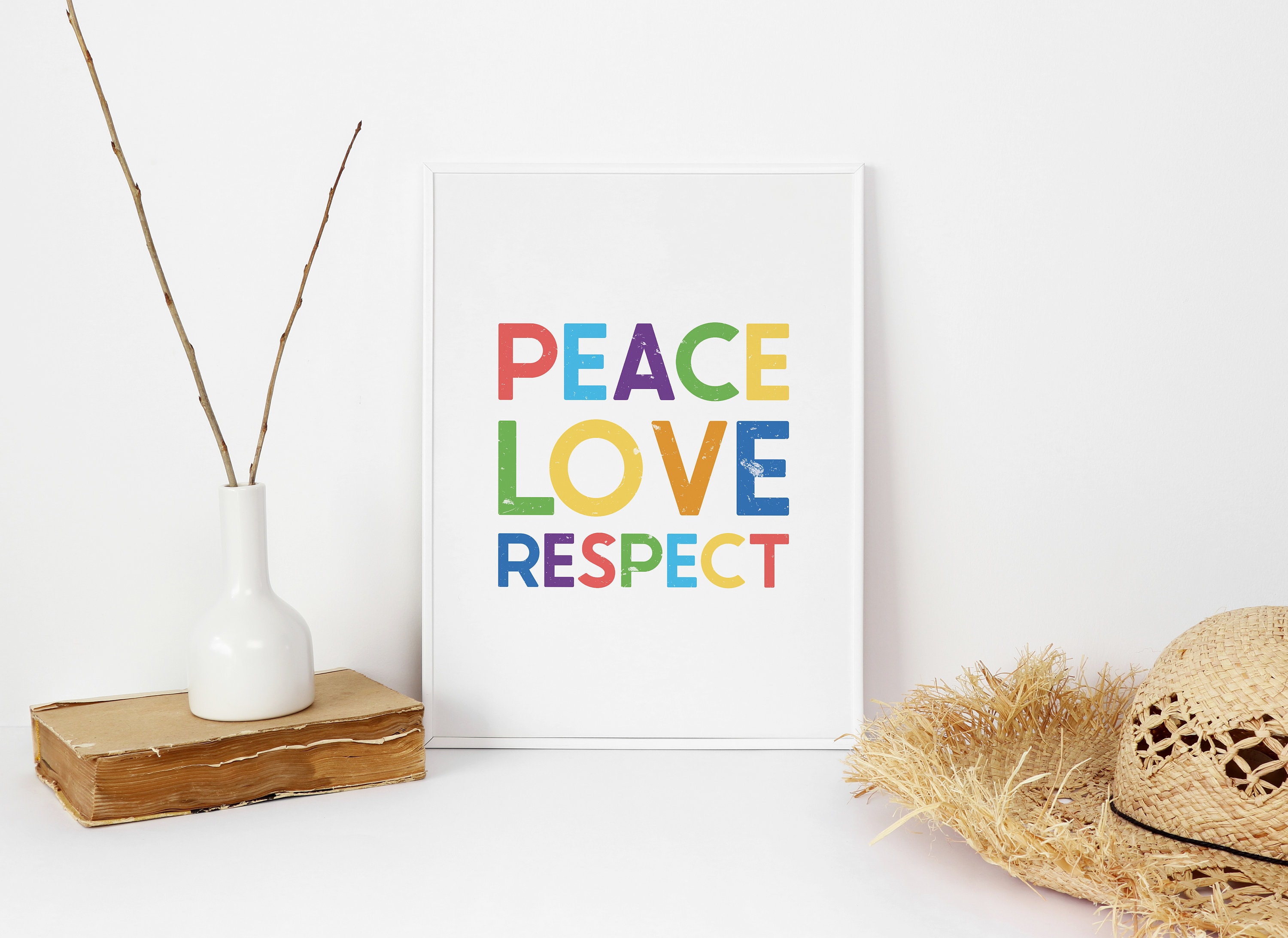 Peace Love Respect Rainbow Classroom Posterplayroom Colorful - Etsy UK