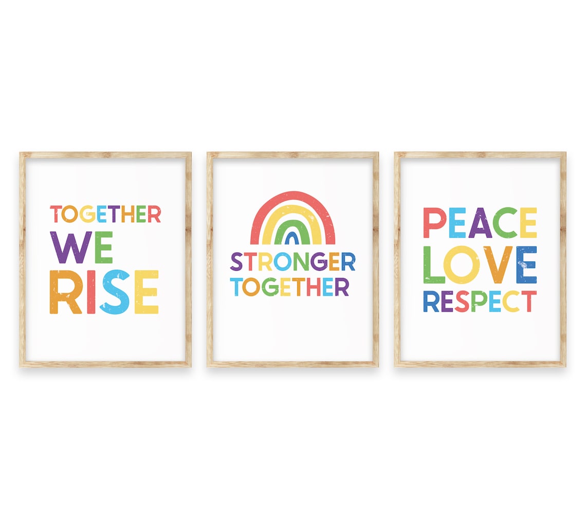 Classroom Poster Bundle,classroom Set of 3 Prints,rainbow Classroom ...