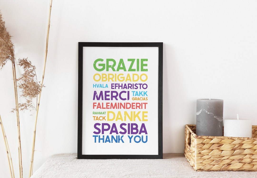 Thank You in Different Languages,thank You Printable Poster,nursery ...