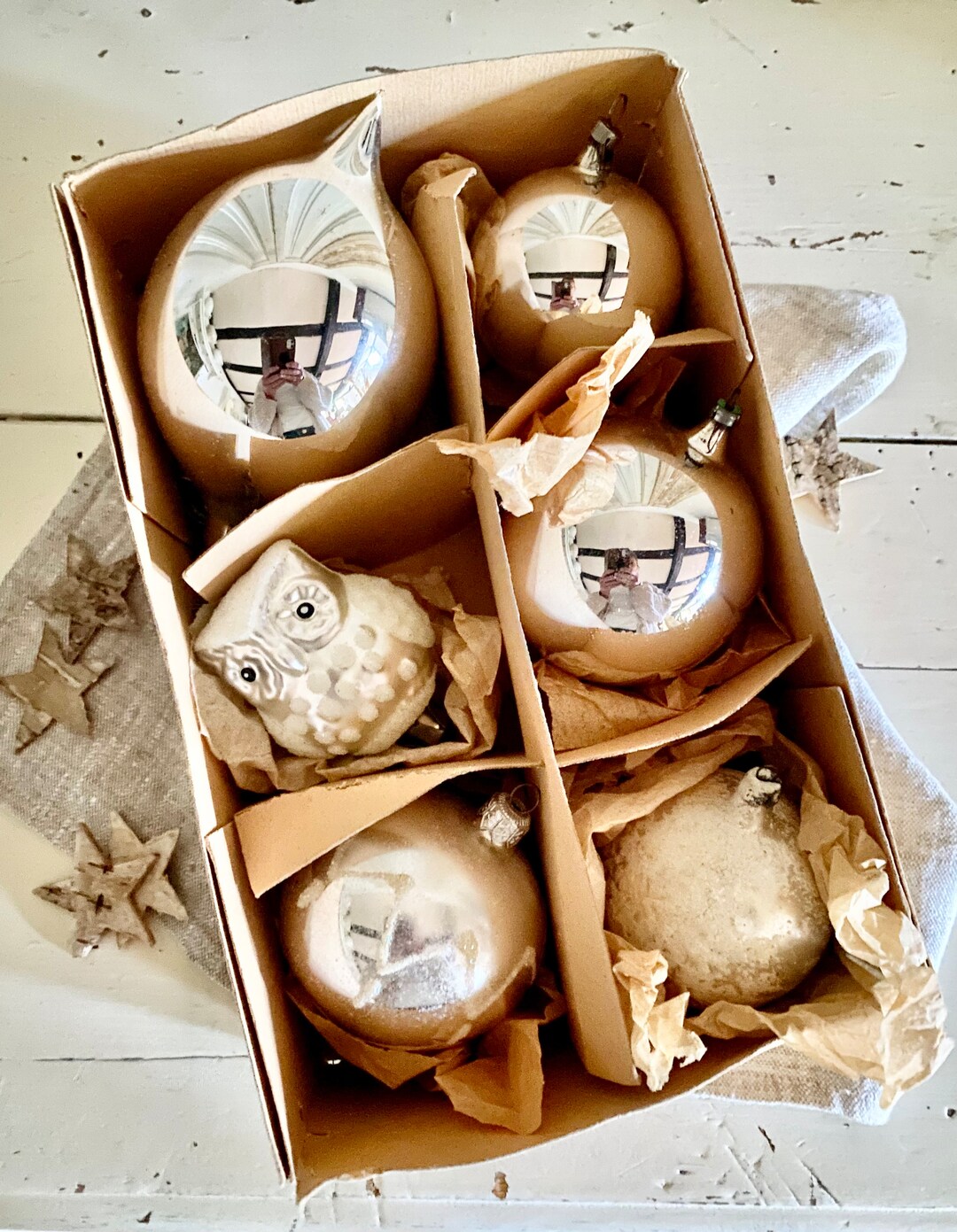 Set of 6 Charming Tree Balls From France Shabby Chic3 - Etsy