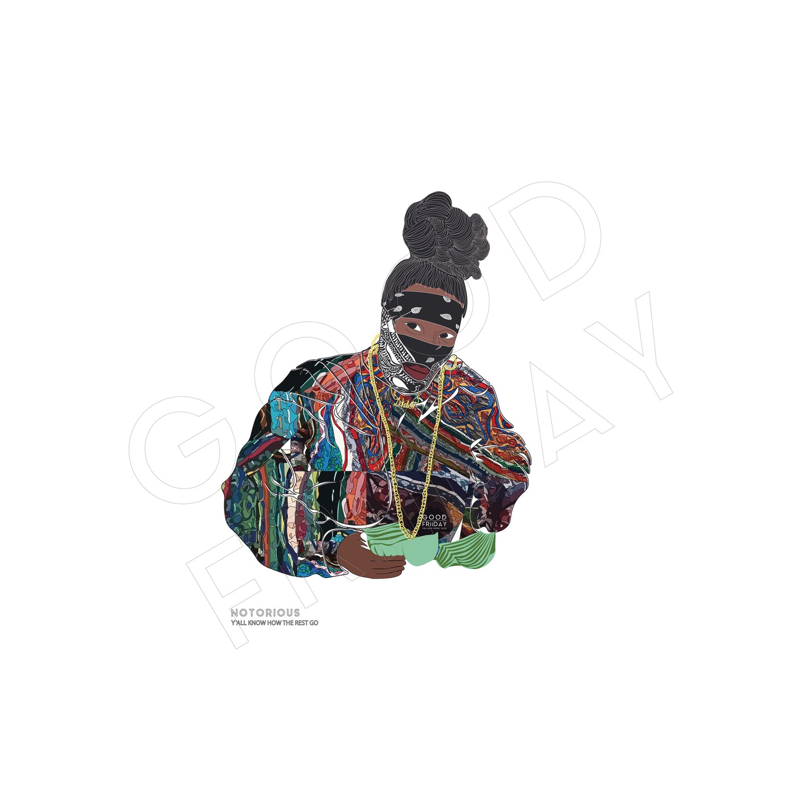 Notorious Masked Hip Hop Leikeli Female Rapper Illustrated - Etsy