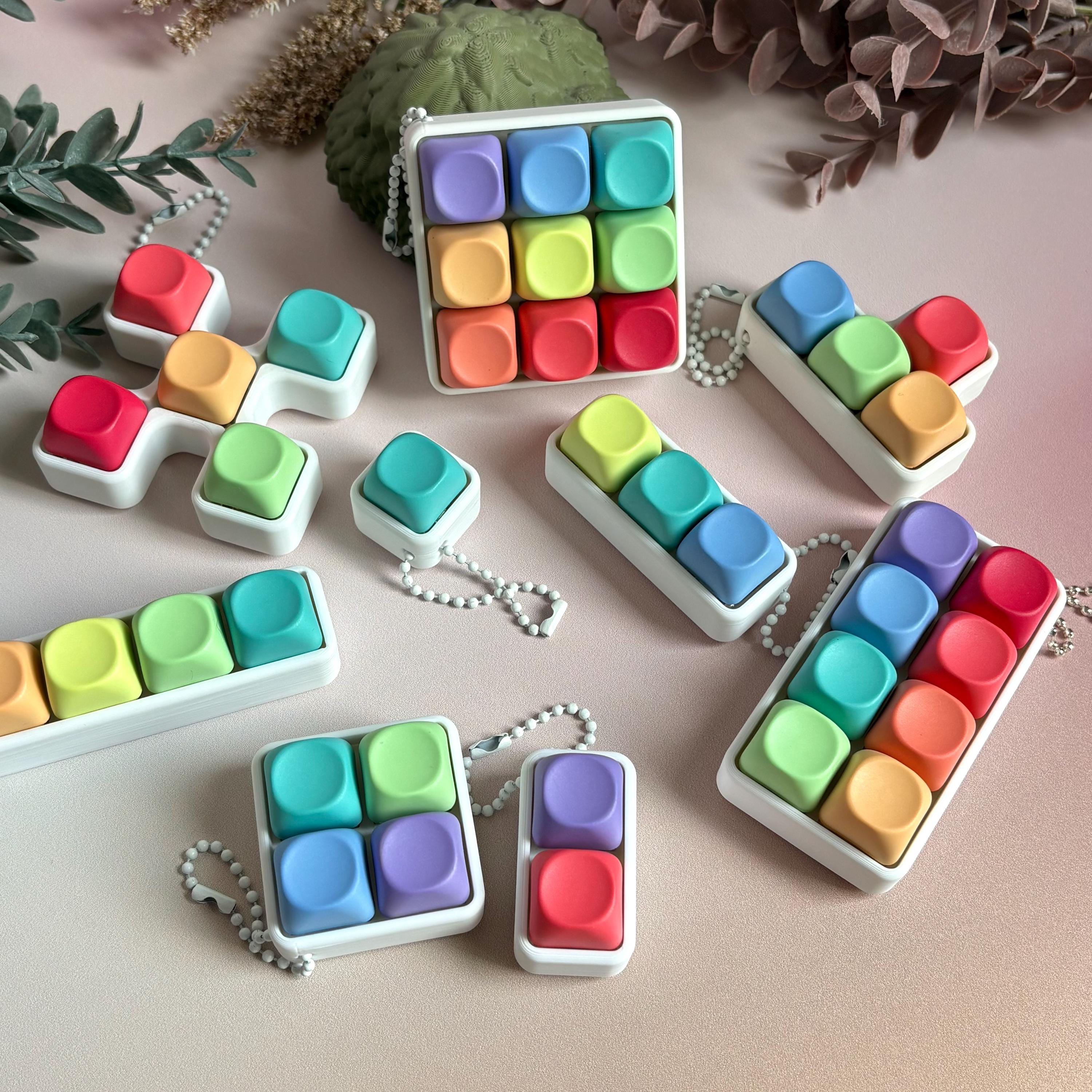 Rainbow Fidget Clicker – Satisfying Desk Toy, Stress Relief Sensory ...
