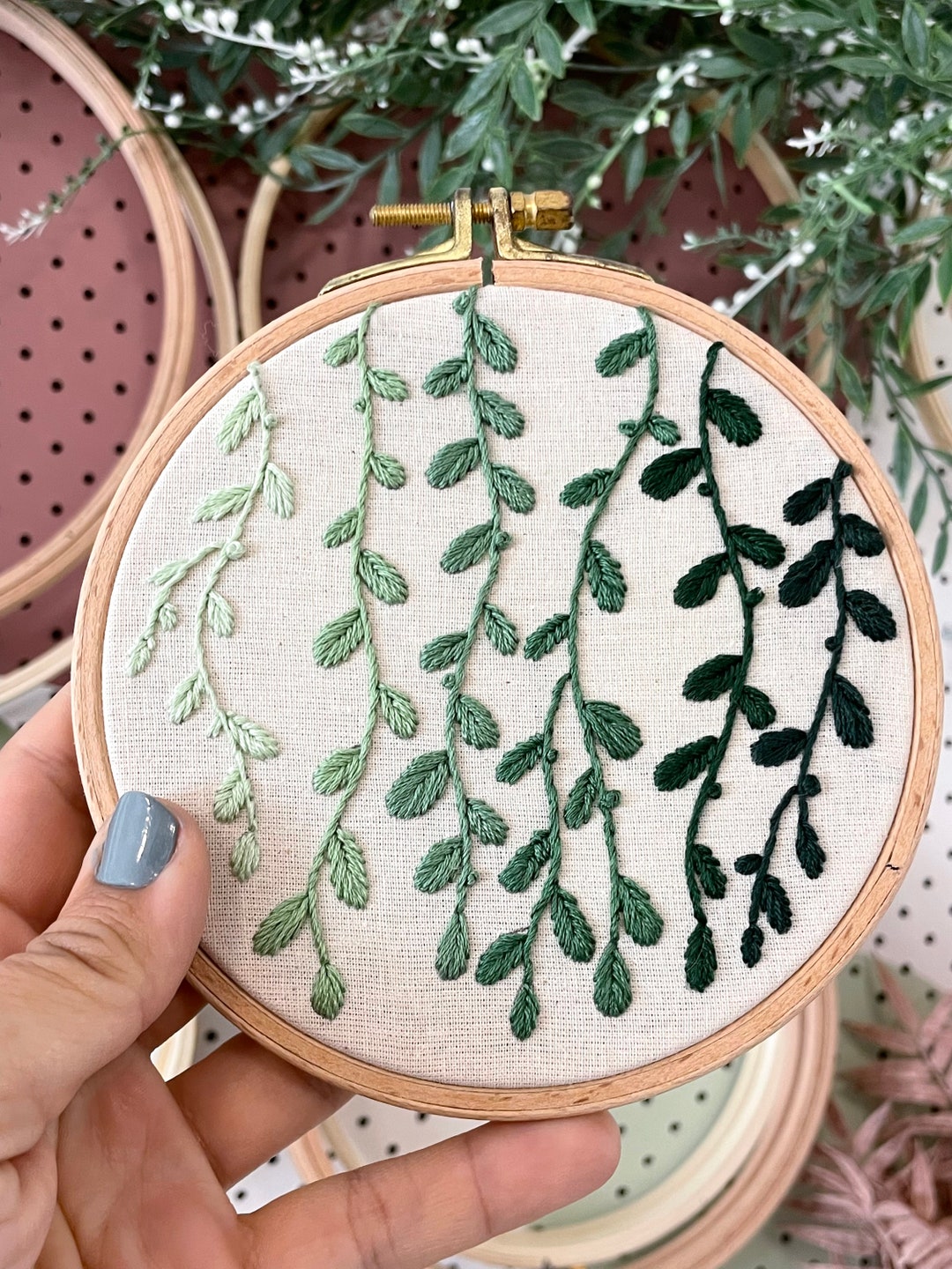Tumbling Vines Embroidery Pattern PDF, Hoop, Designs, Satin Stitch ...