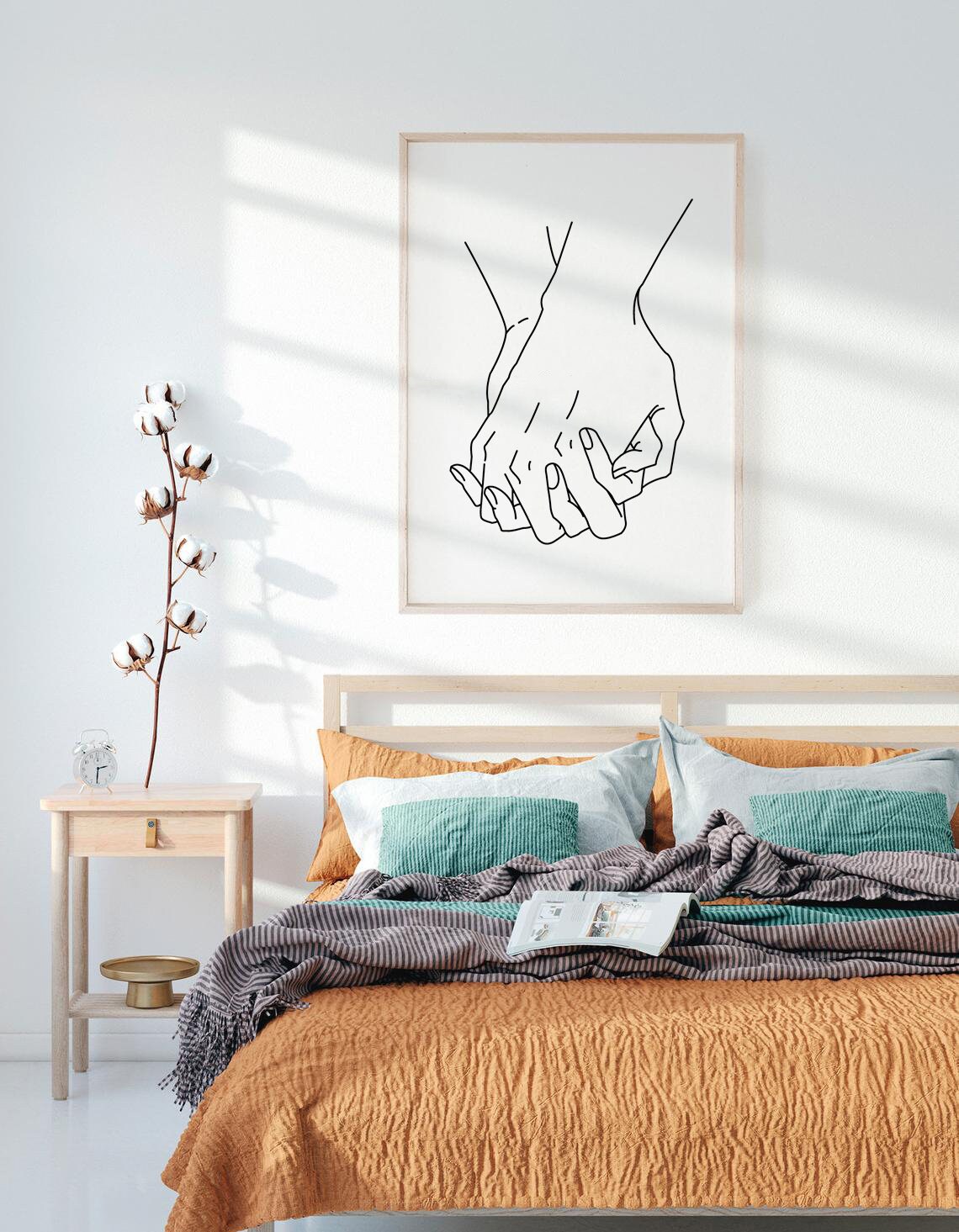PRINTABLE Holding Hands Wall Art Above Bed Art Holding Hands | Etsy
