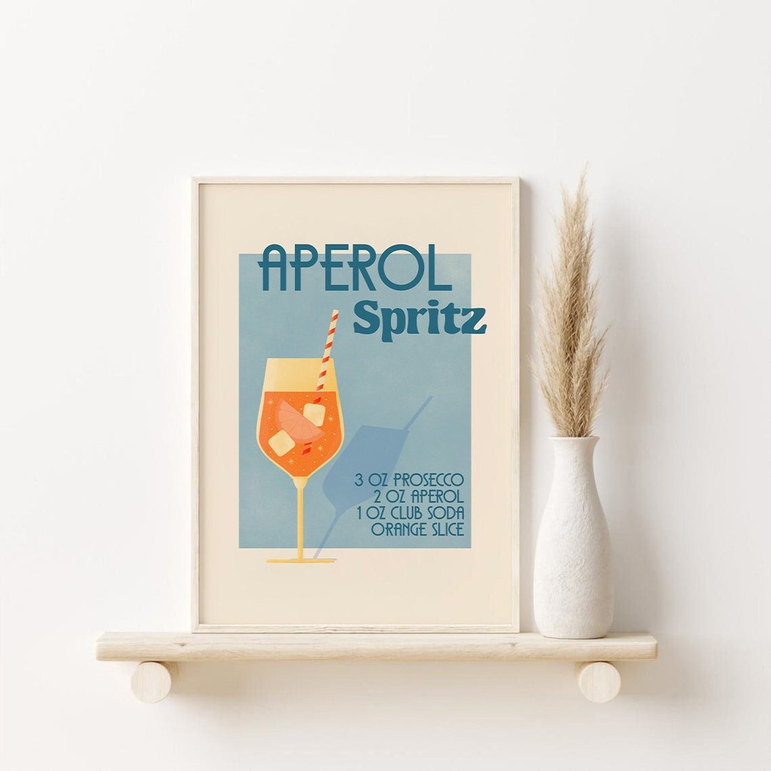 Aperol Spritz Print Bar Cart Prints Alcohol Prints Cocktail - Etsy