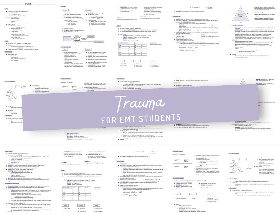 Trauma - EMS Study Guide, the Perfect Study Guide for EMT School, Study ...